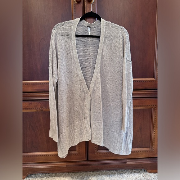Free People | Sweaters | Free People Oversized Linen Drapey Cardigan ...